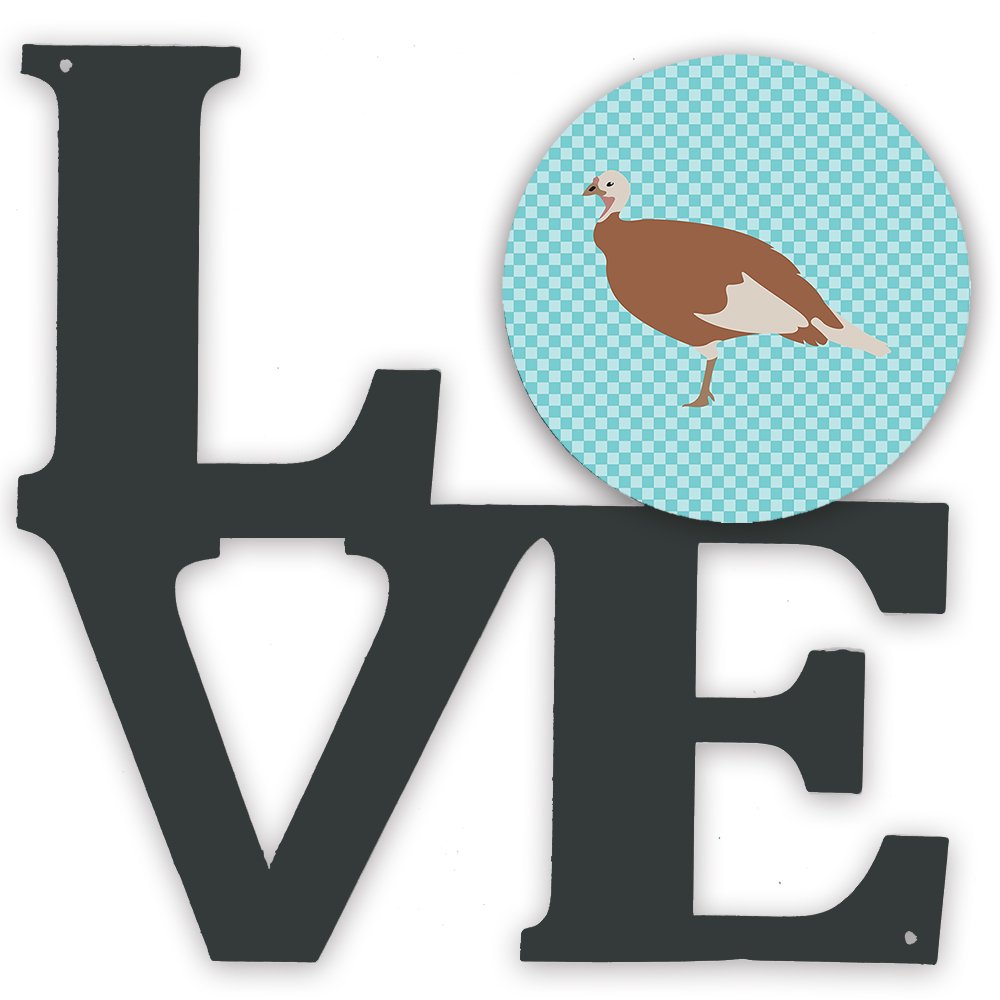 Jersey Buff Turkey Hen Blue Check Metal Wall Artwork LOVE - Walmart.com ...