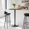 Black 1 Modern Round Pub Table 40 Height 23.6 Diameter Bar-Height Cafe ...