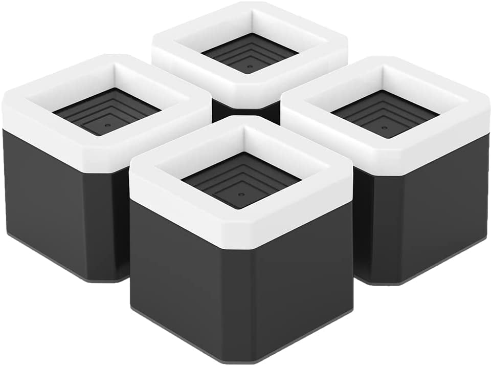DEWEL 4 Pack Square Bed Risers Adjustable Furniture Risers, Heavy Duty ...