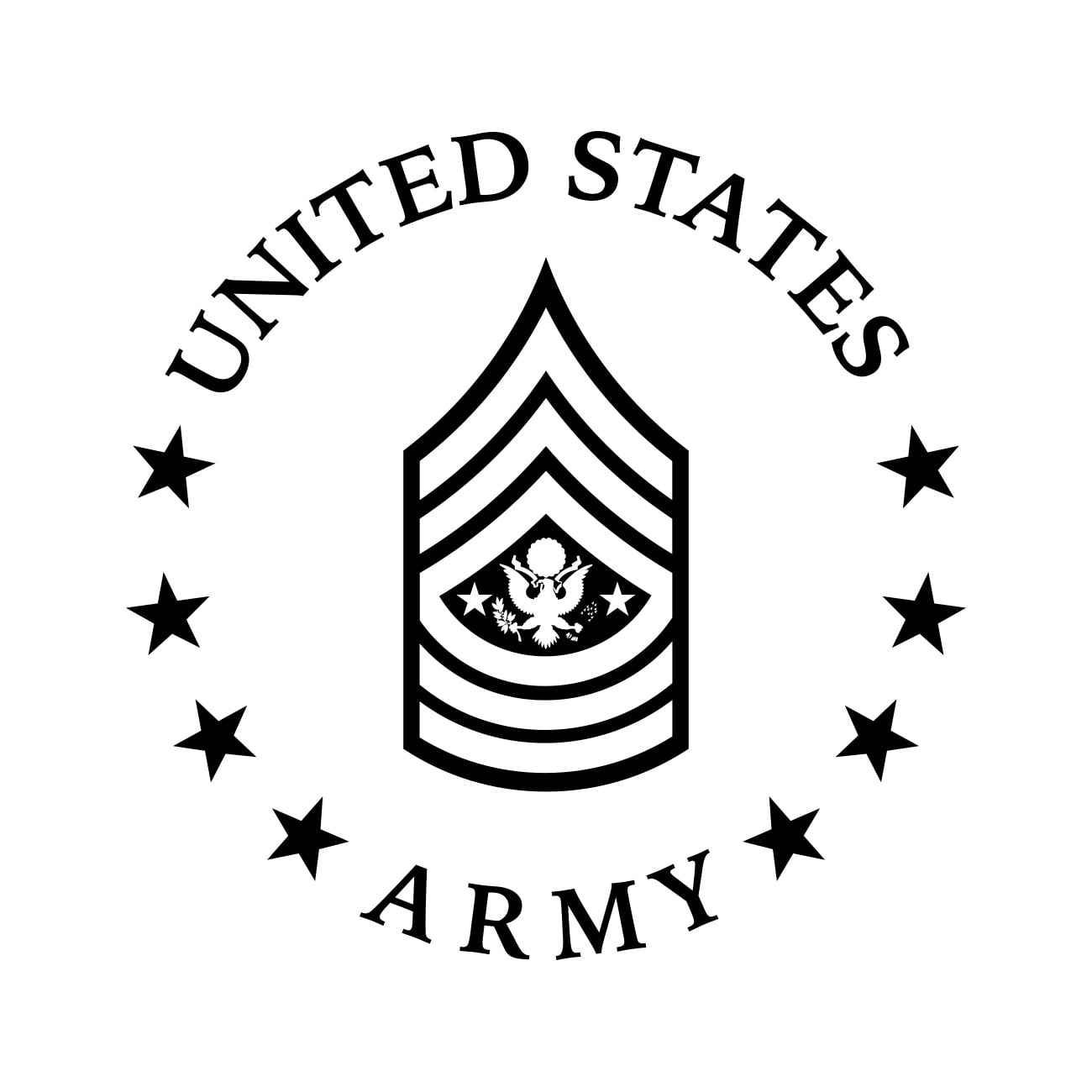 E-9 Command Sergeant Marjor US Army Rank Sticker Decal Die Cut - Self ...