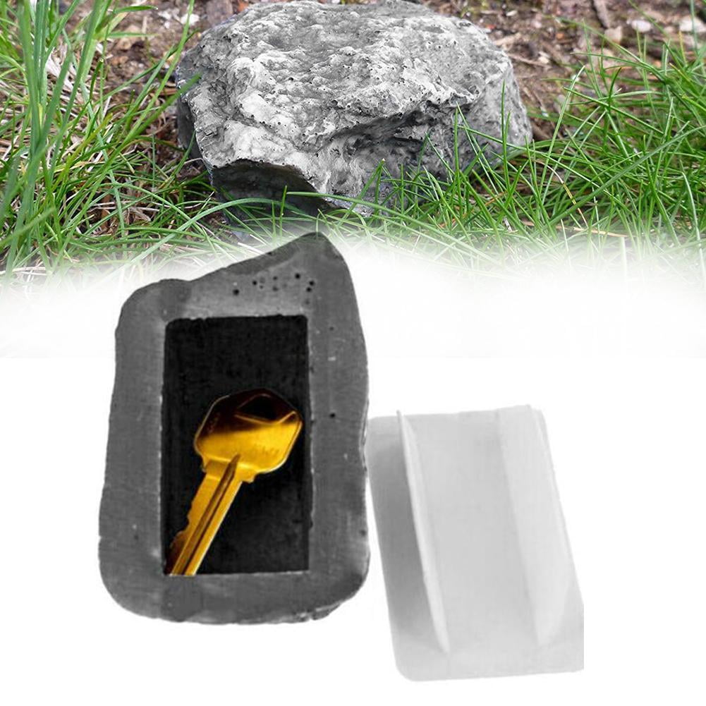 Fake Rock Key Holder Hide-A-Key Safe Realistic Outdoor K2X7 Garden Key ...