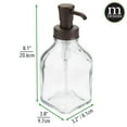 mDesign Square Glass Refillable Liquid Soap Dispenser Pump, 2 Pack ...