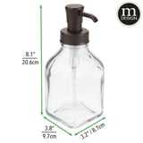 mDesign Square Glass Refillable Liquid Soap Dispenser Pump, 2 Pack ...