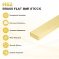 Uxcell H62 Brass Flat Bar Stock, 0.12"x0.47"x14" Square Solid Brass Bar ...