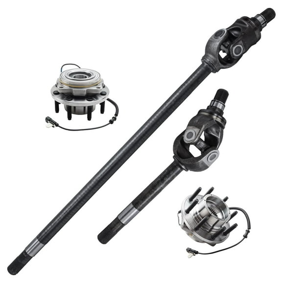 Detroit Axle - Front Wheel Bearing Hubs CV Axles for 4WD SRW 2005-2010 ...