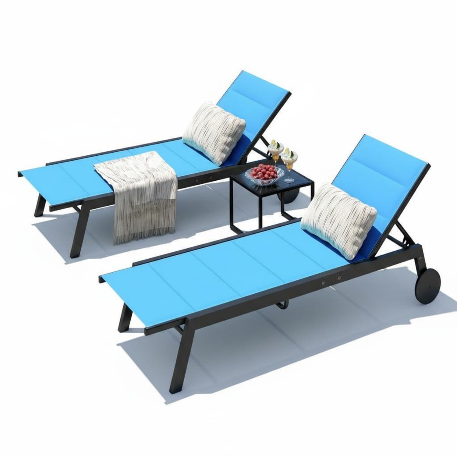 Click here for Garvee 2 Pack Outdoor Chaise Lounge Chairs  With 1... prices