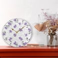 10" Artistic Round Wall Decorative Desk Clock Lavender Roses Pattern ...