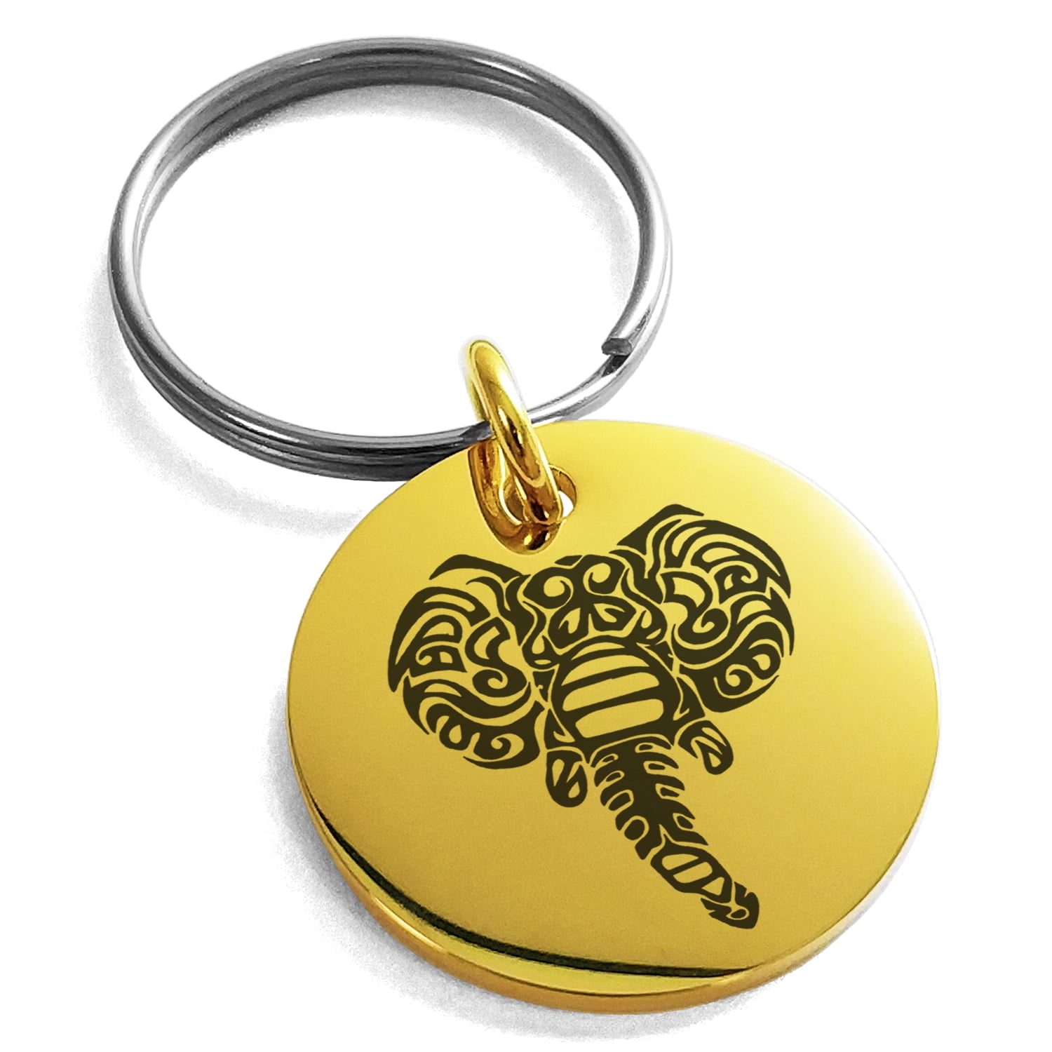 Stainless Steel Juggernaut Elekhant Engraved Small Medallion Circle ...