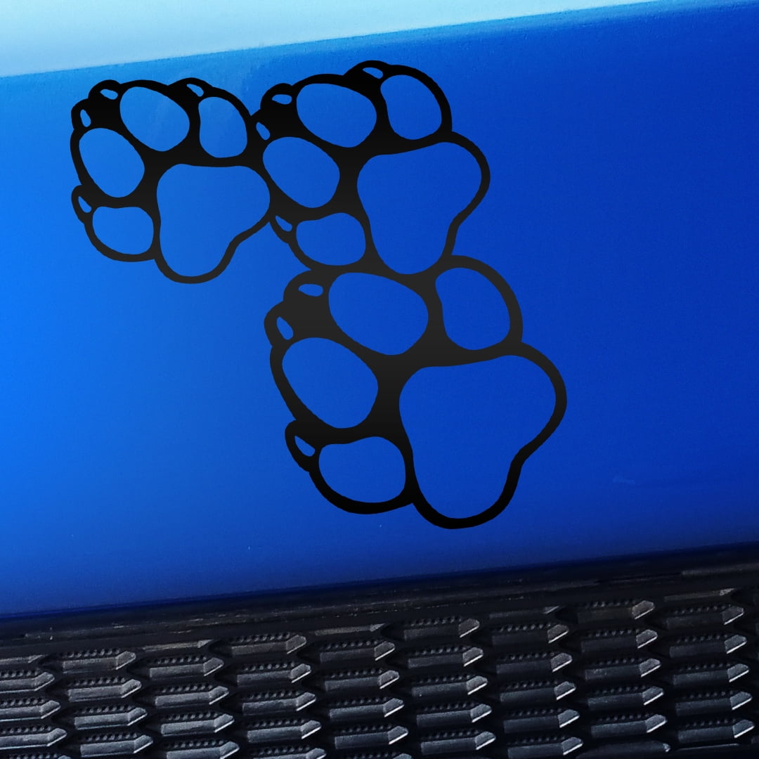 Paw Print Trio - Vinyl Decal - Choose Color - [MATTE BLACK] - Walmart.com