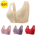 4 Pack Daisy Bras for Older Women, 2024 Comfortable Convenient Front ...