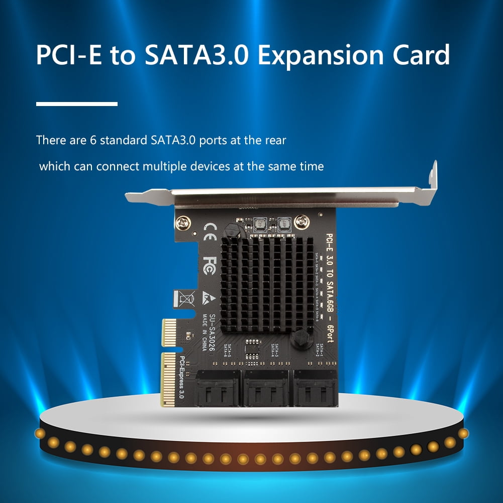 PCIe SATA Adapter 6 Port SATA III to PCI Express 3.0 X4 Internal ...