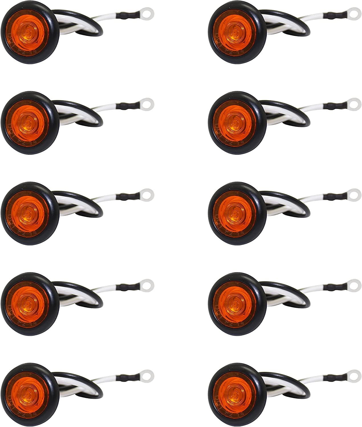 MaxxHaul 50570 10 PCS LED 3/4" Round Clearance and Side Marker Amber ...
