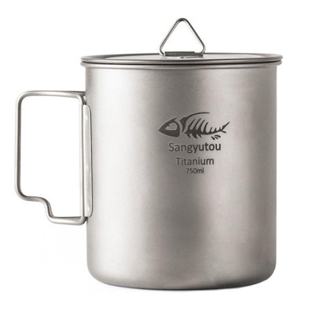Outdoor Camping Mug Titanium Water Cup Picnic Fishing Accessory Travel ...