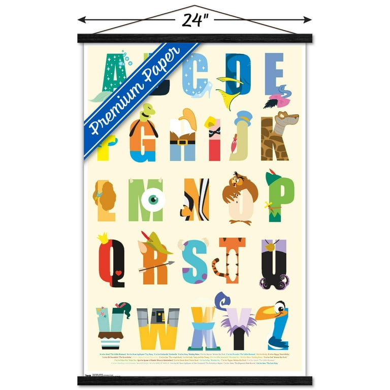 Disney Pixarthemed Alphabet With Characters Cleverly