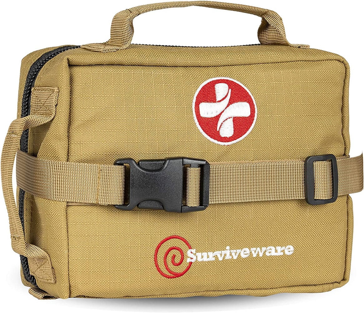 Surviveware Survival First Aid Kit for Outdoor Preparedness in Tan ...