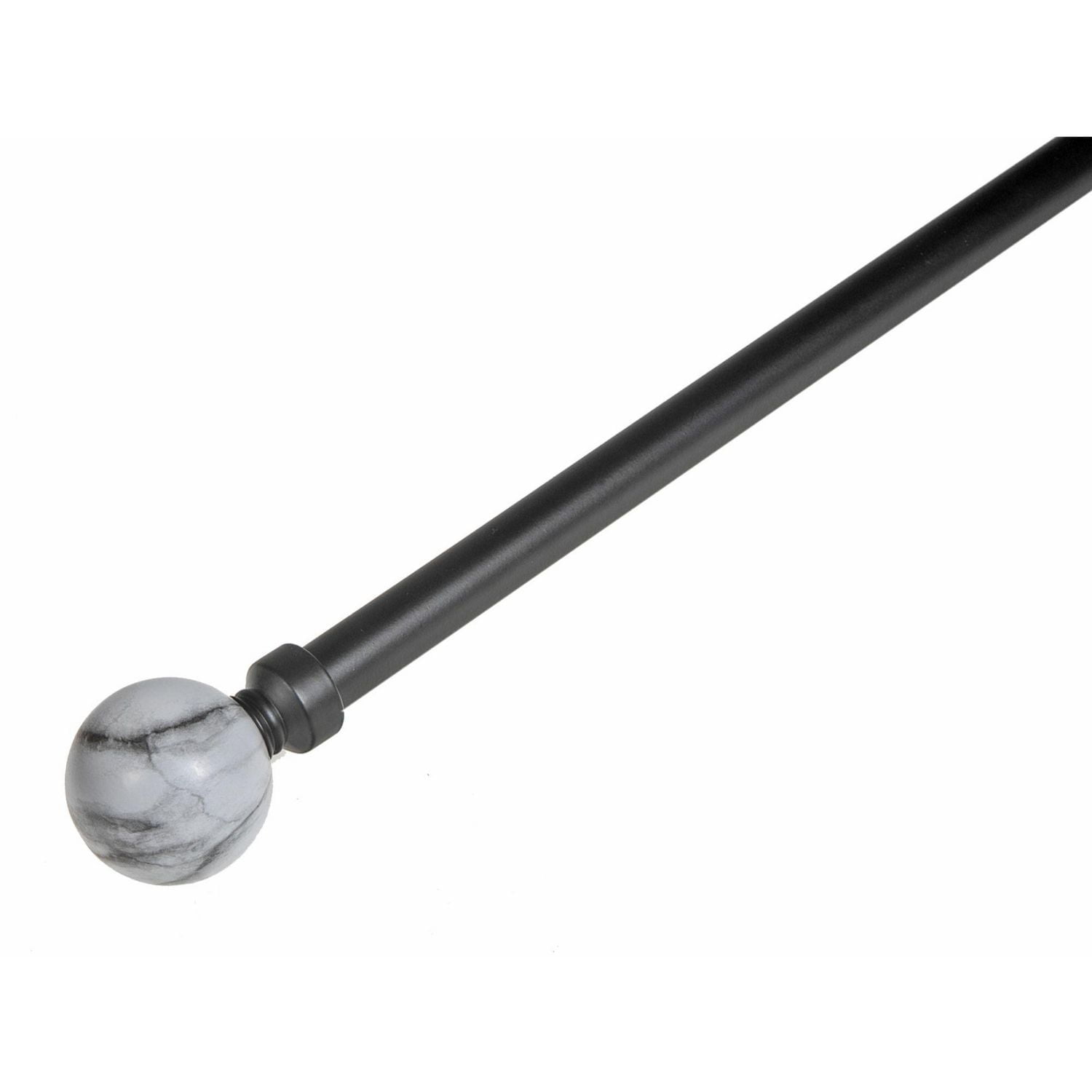 16/19Mm Metal Drape Pole Set (White Marble - Black) (28-48) - Walmart.ca