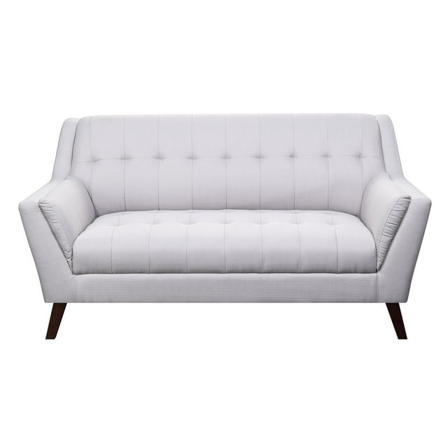 Emerald Home Binetti Cement Bone Loveseat with Angular Arms And Legs, Deep Tufting, And ...