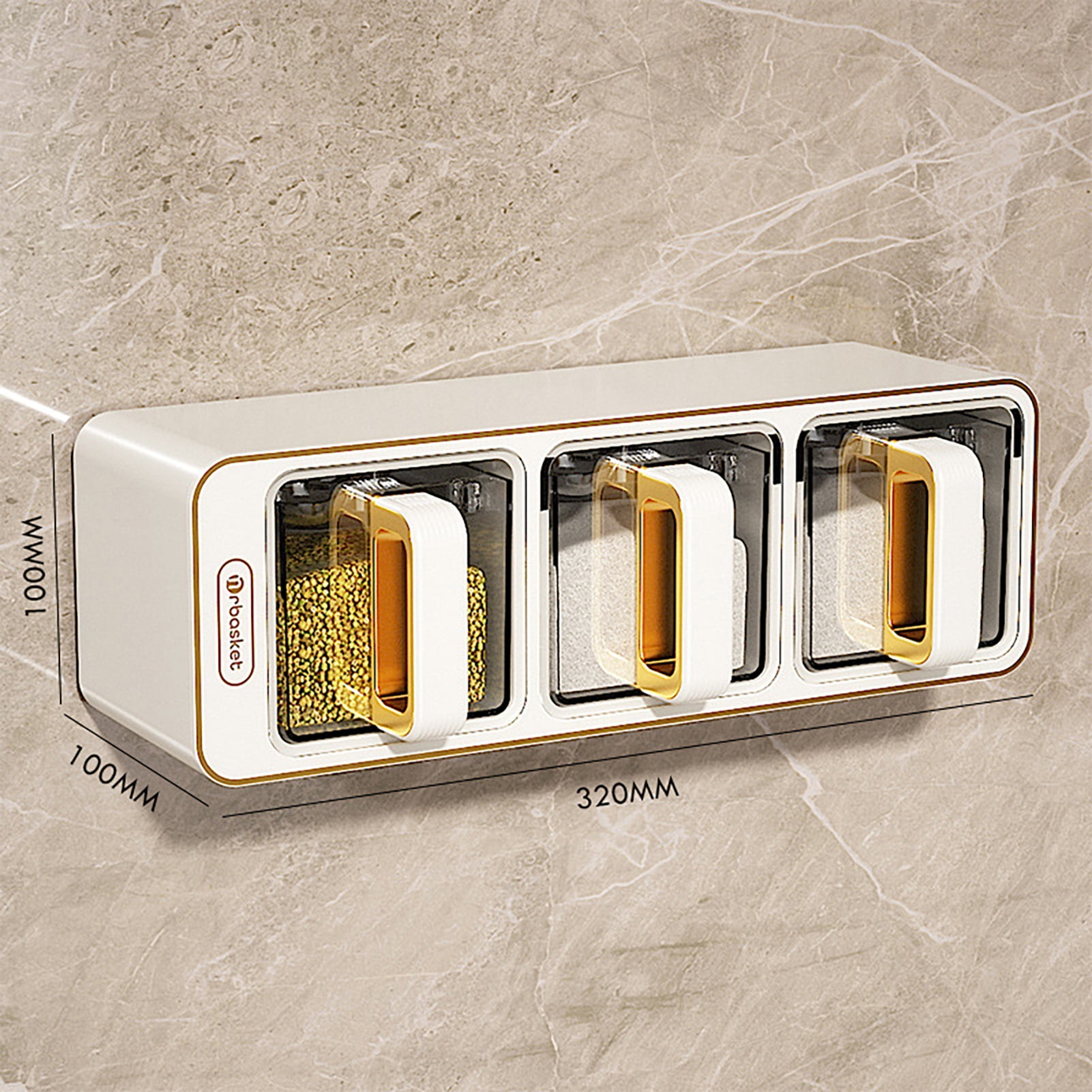 wirlsweal No Drilling Spice Rack Wall Mount Seasoning Box Wall Mount ...