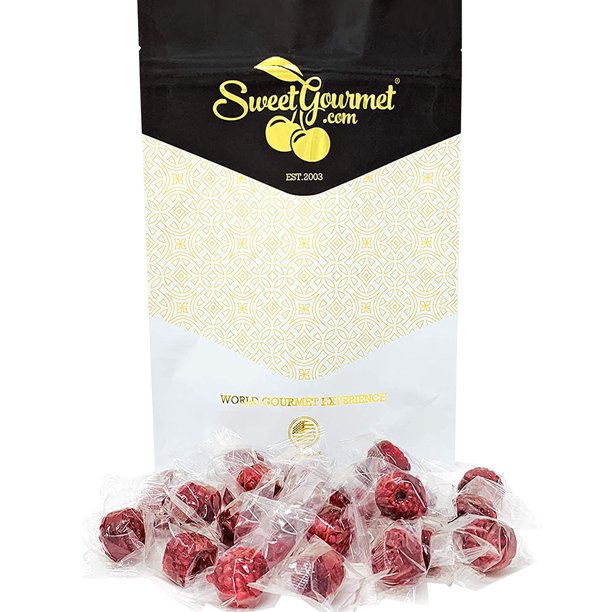 SweetGourmet Wrapped Filled Raspberries | Bulk Hard Candy | 1 pound ...