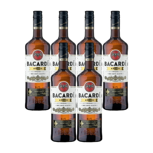 Pack De 6 Ron Bacardi Añejo 980Ml | Bodega Aurrera en línea