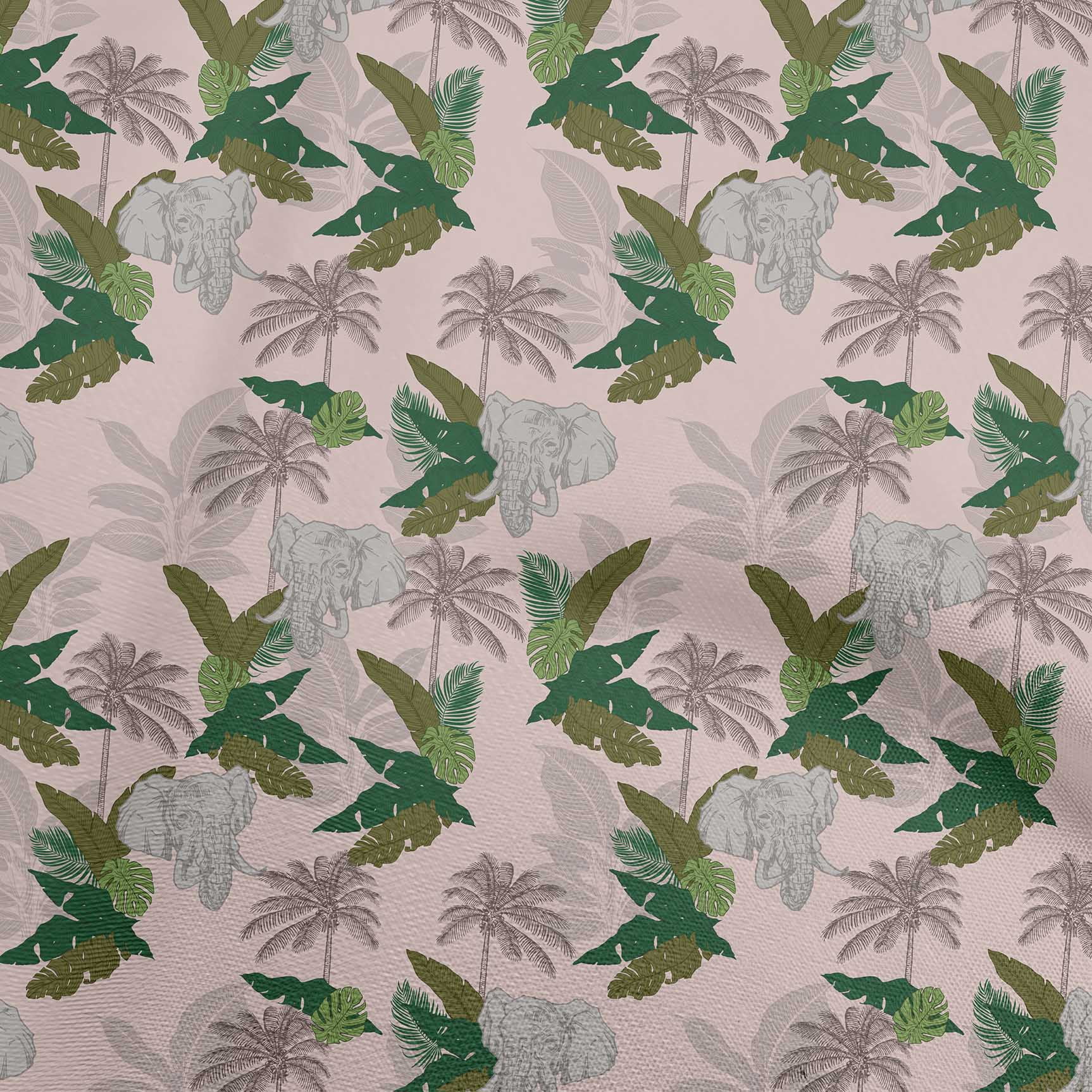 oneOone Silk Tabby Dusty Pink Fabric Tropical Sewing Material Print ...