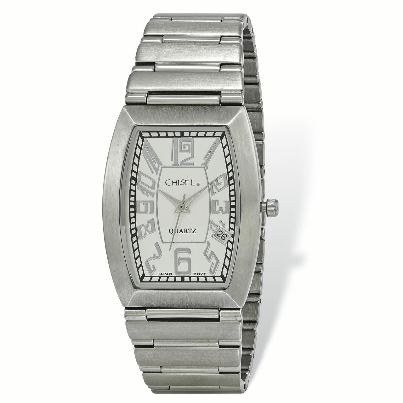 Chisel - Mens Chisel Stainless Steel White Tonneau Dial Watch - Walmart ...