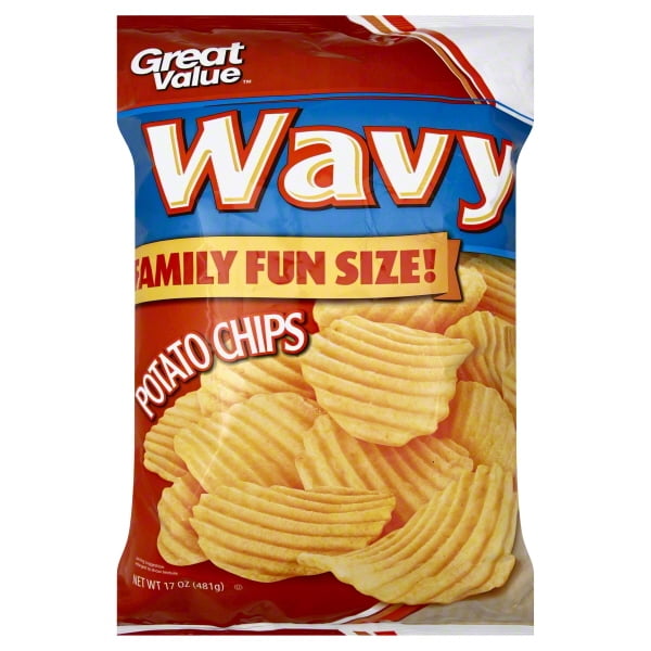 Great Value Wavy Potato Chips 17 Oz