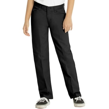 Real School Girls School Uniform Flat Front Low Rise Pants, Sizes 4-16 ...