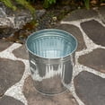 Round Galvanized Steel, 7 Gallon Trash Can with Lid - Metal Bucket for ...