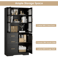 "Homfa 5 Shelf Bookcase, Wooden Storage Cabinet with Drawers & Doors ...