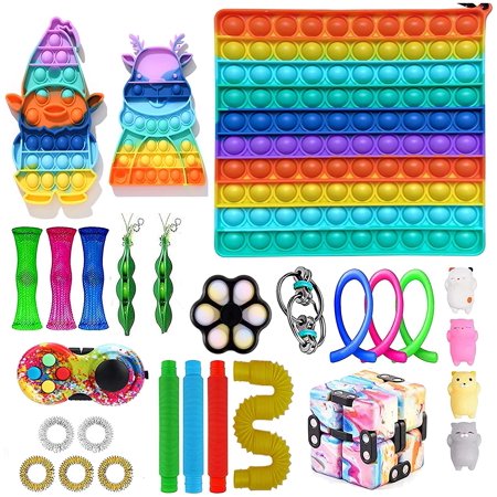 HTCM Big Fidget Packs Anti-Anxiety Tools, Xmas Fidget Block Set Stress ...