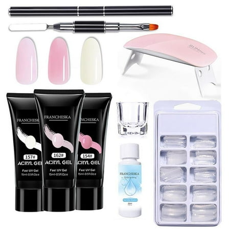 Nail Gel Kit with Light Nail Extension Gel Nail Extension Gel Starter ...