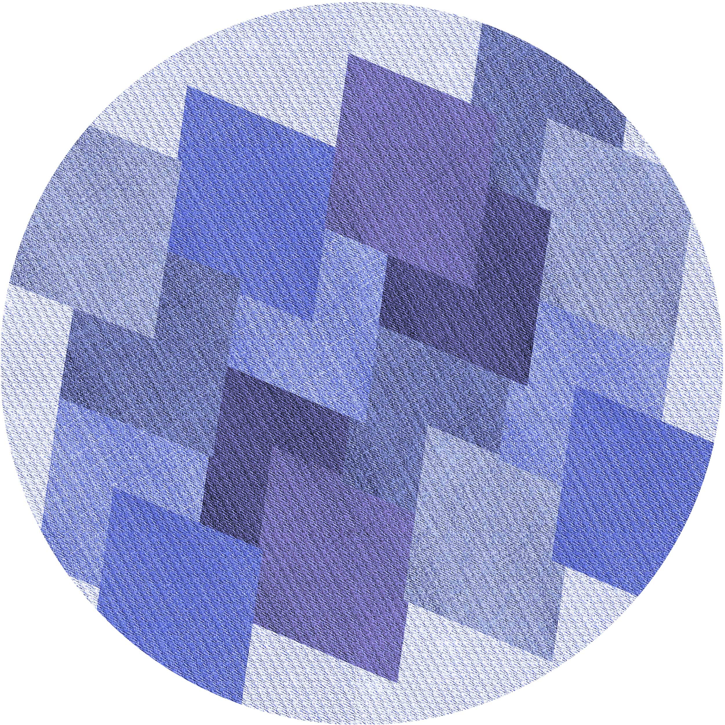 Ahgly Company Indoor Round Patterned Blue Angel Blue Area Rugs, 8 ...