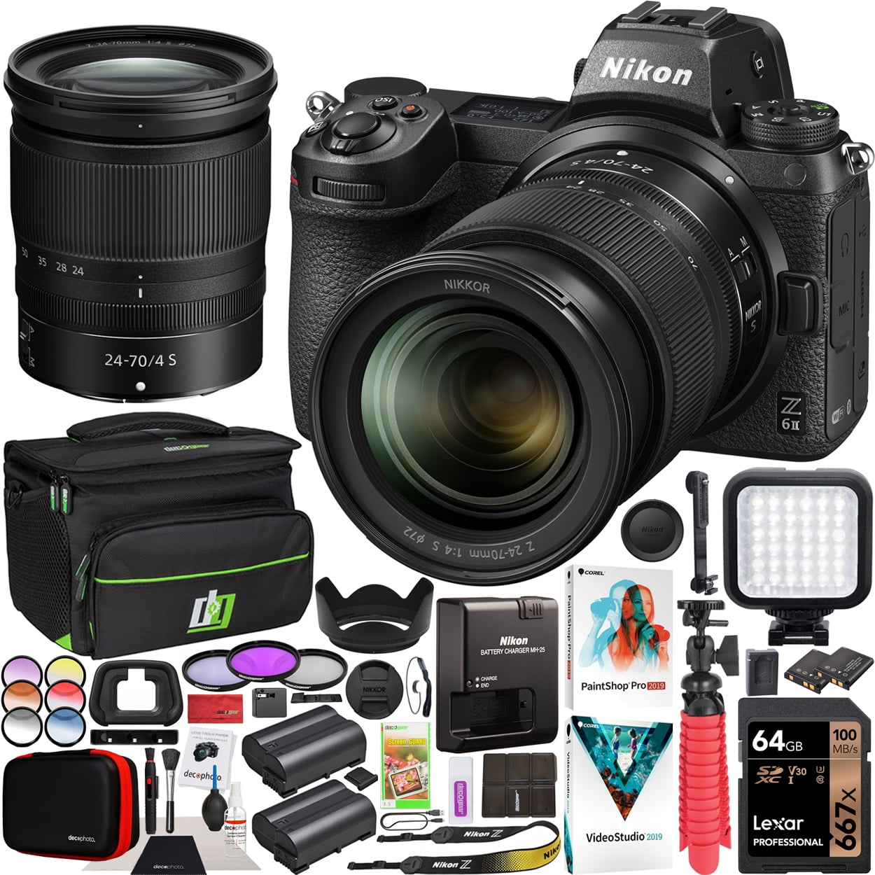 Nikon Z6II Mirrorless Camera Body + NIKKOR Z 24-70mm f/4 S Lens Kit ...