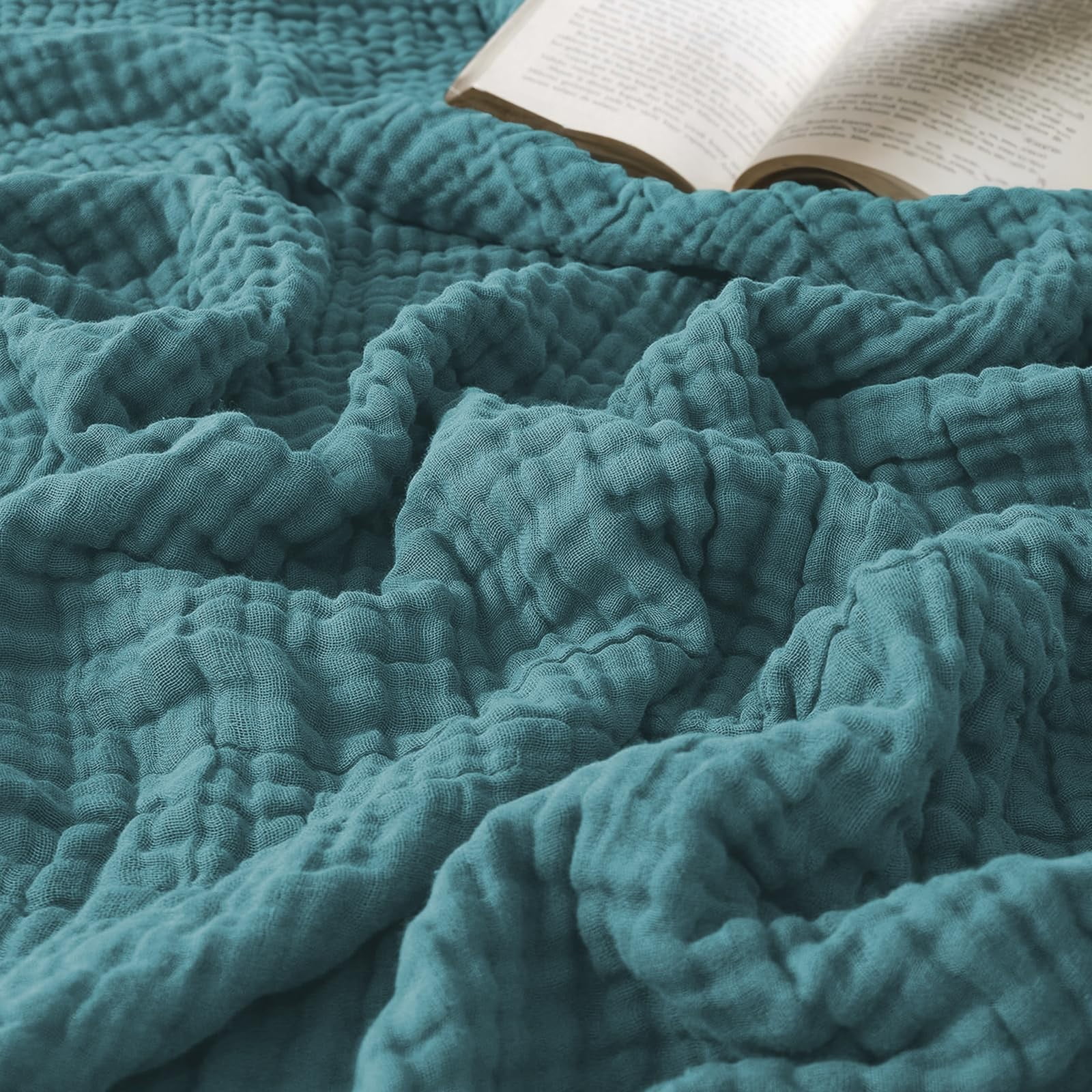 Muslin Throw Blanket, 4-Layer Soft & Breathable Gauze Summer Throw ...