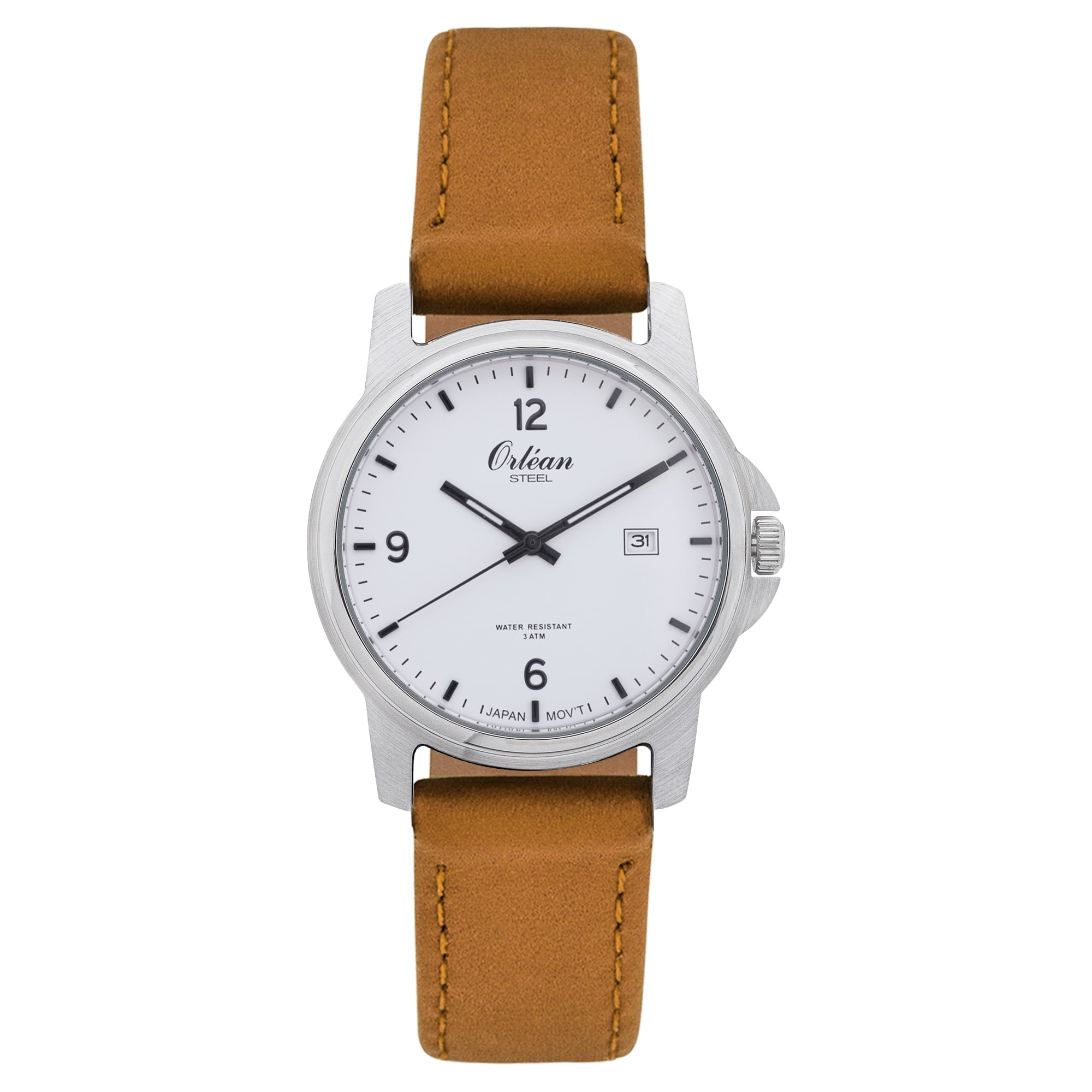 Orlean Mens Easy to Read Watch with Date - 316L Stainless Steel Case ...