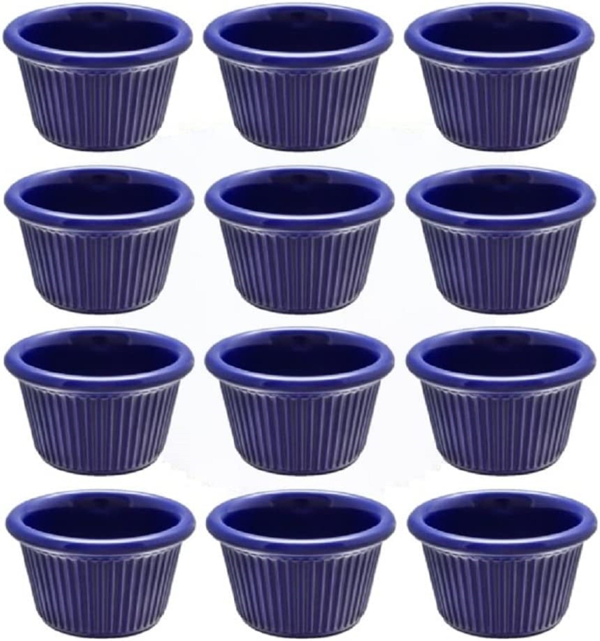 Truecraftware – Set of 12- Fluted Ramekin 1-1/2 oz. Cobalt Blue Color ...