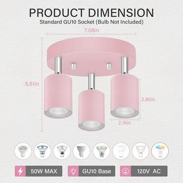 Pro Track Mini S-Wave 6-Head LED Ceiling Track Light Fixture Kit Spot ...