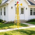 6.2ft Garden Windmill, 3-Leg Standing, Heavy Duty Metal Windmill with 5 ...