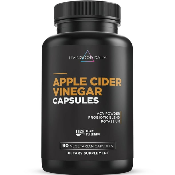 Livingood Daily Apple Cider Vinegar Pills - 1500mg ACV Capsules With ...