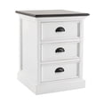 Distressed White and Deep Brown Three Drawer Nightstand - Walmart.com