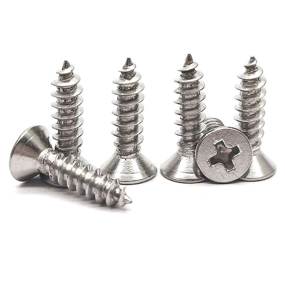 50Pcs M3x16mm Phillips Flat Head Self Tapping Wood Screws,304 Stainless ...