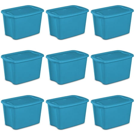 Sterilite Heavy-Duty Plastic Latching 10 Gallon Storage Container Tote ...
