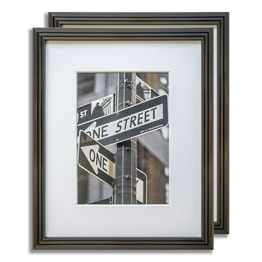 MCS Linear Black Wood Picture Frame Matted For 3-1/2x5 - Walmart.com