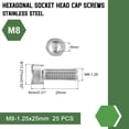 Hex Socket Bolts (M8-1.25x25), 304 Stainless Steel Hex Socket Drive ...