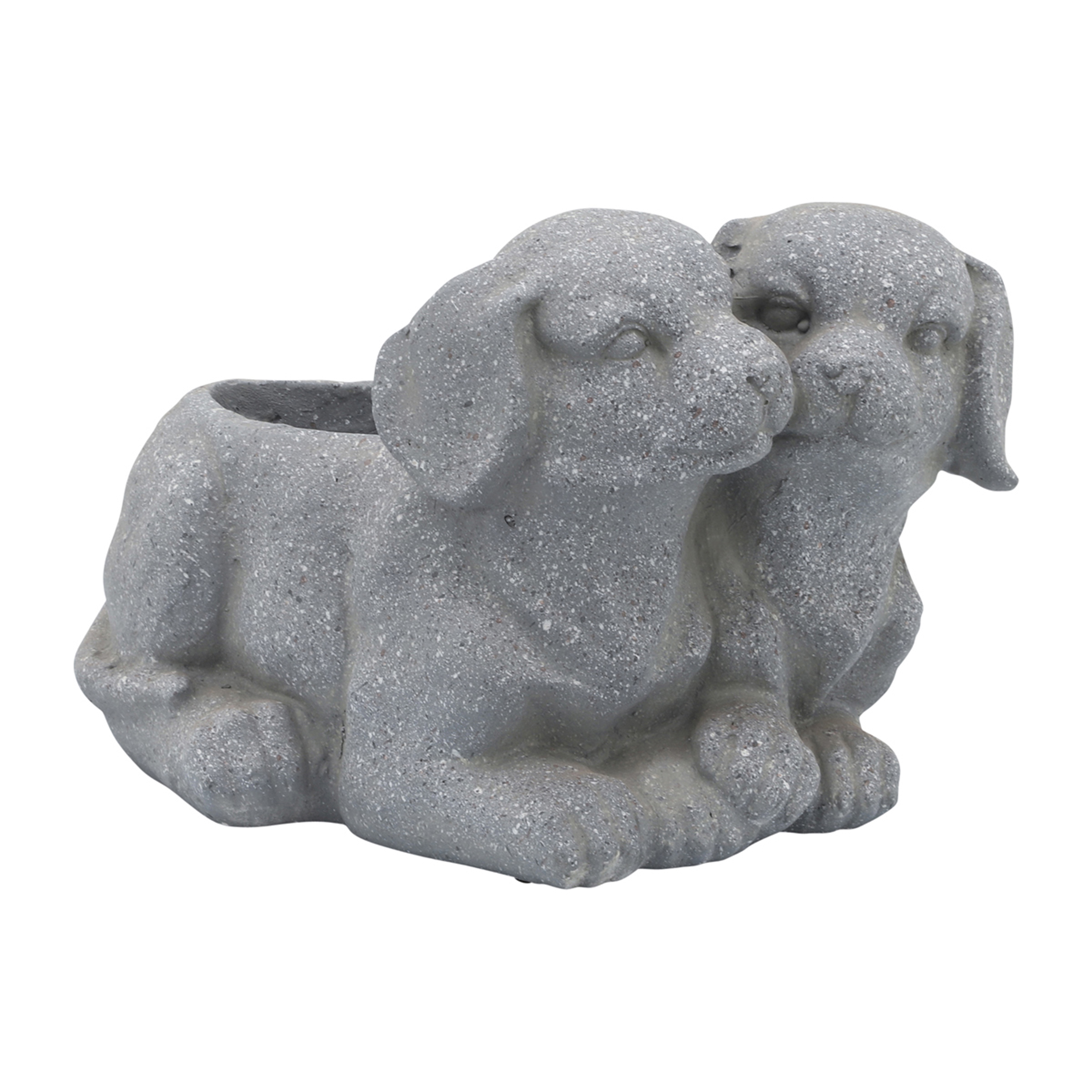 Sagebrook Home Resin, 11"l Puppies Duo Planter, Gray - Walmart.com