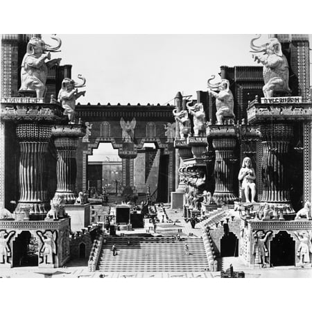 Film Set: Intolerance, 1916. /Nthe Enormous Set For The Babylonian ...
