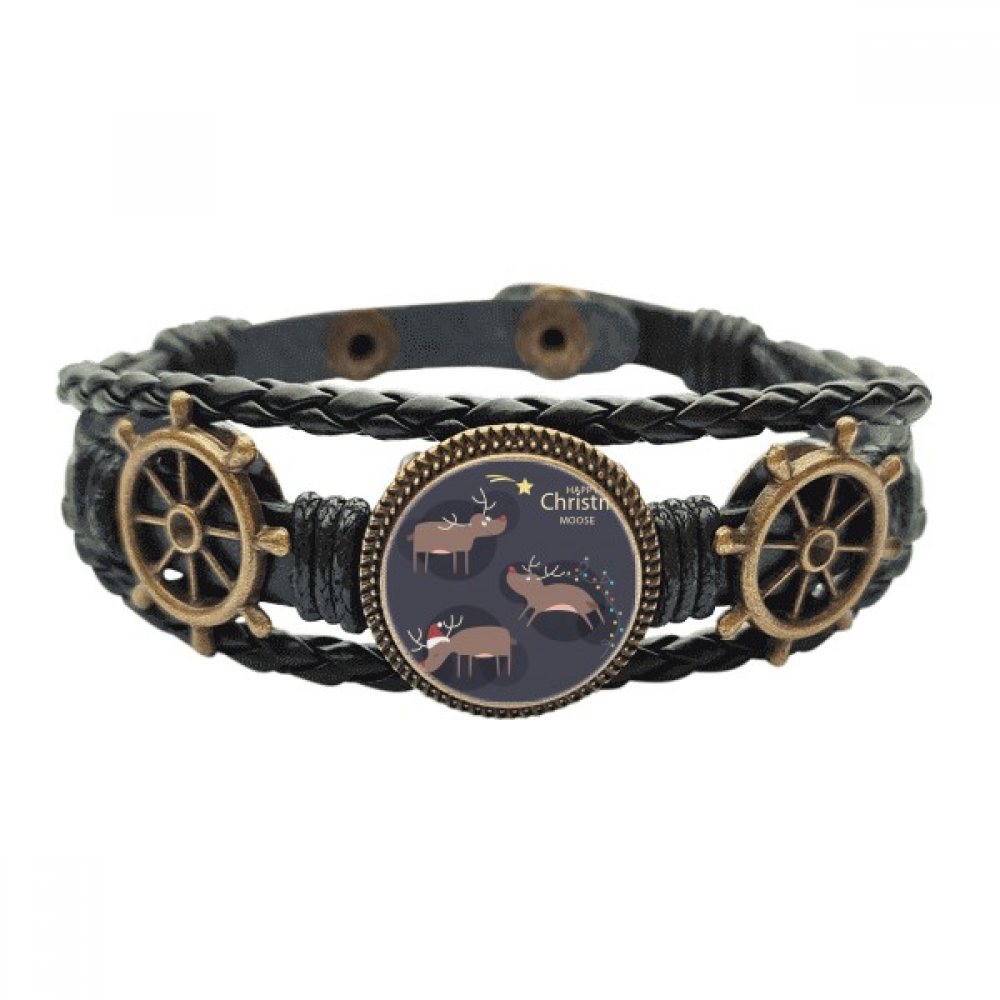 Click here for Unbranded Mas Reindeer Moose Pattern Leather Braid... prices