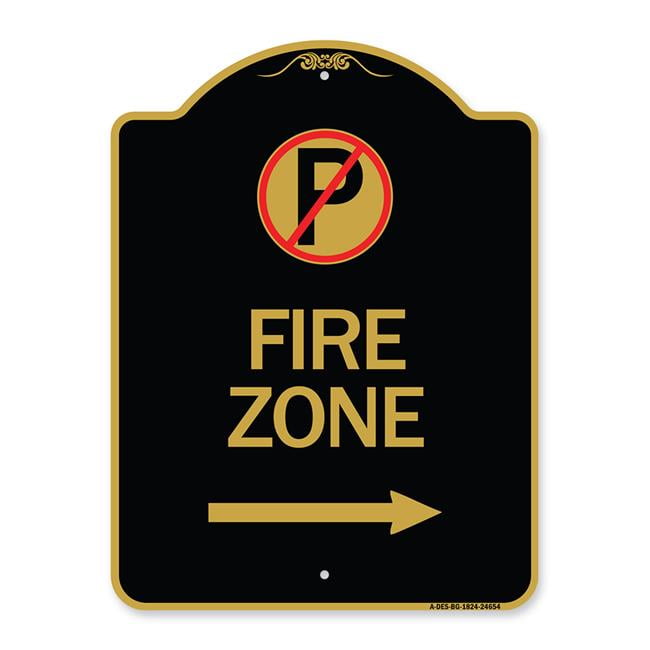 18 x 24 in. Designer Series Sign - Fire Zone with No Parking Symbol ...