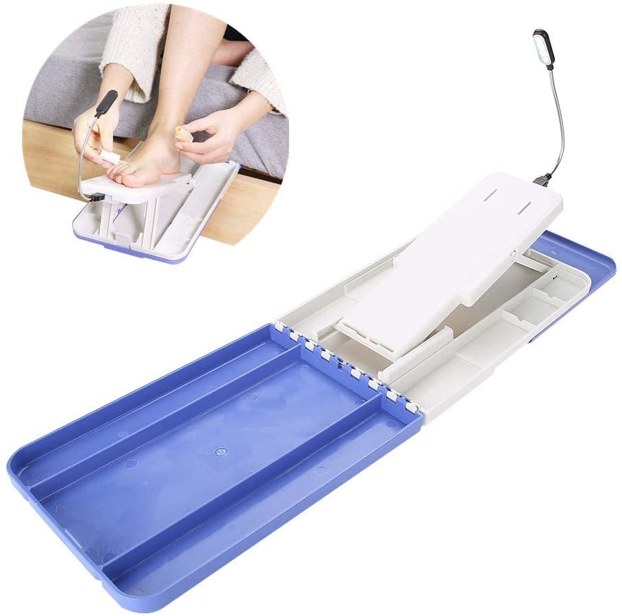 Pedicure Foot Stand with Light, Adjustable Nail Base with Lamp for DIY ...